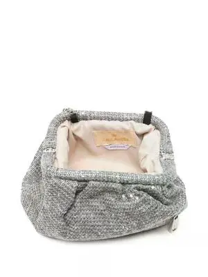 LA MILANESA Sequin Embellished Knitted Clutch Bag