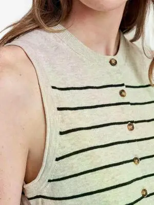 LA LIGNE Sleeveless Striped Cardigan