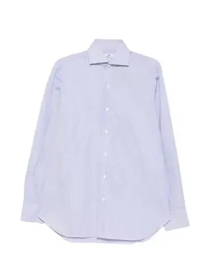 FINAMORE 1925 Striped Long-sleeve Shirt - Blue