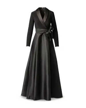 Adrianna Papell Mixed Media Tuxedo Gown