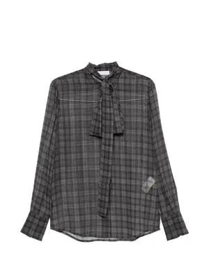 7 For All Mankind Pussy-bow Check Shirt