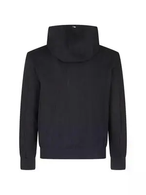 Herno Ribbed-knit Panelled Hooded Jacket - Blue