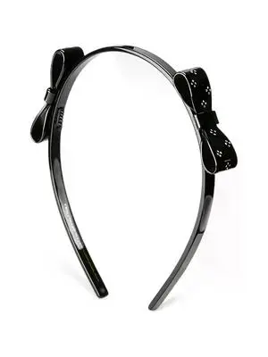 MAISON MICHEL Kristen Crystal-embellished Bow Headband - Black