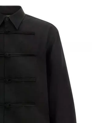 Yohji Yamamoto Frog-fastening Long-line Shirt
