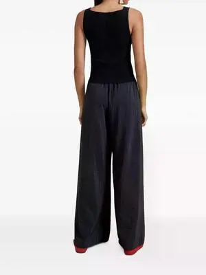 LA LIGNE Crosby Pleated Wide-leg Trousers - Black