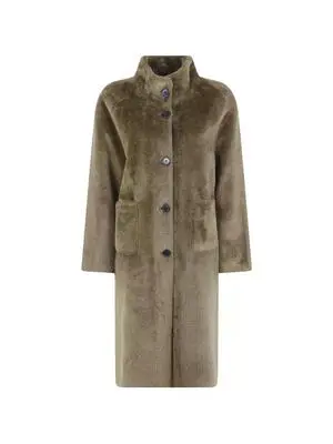 BETTA CORRADI Faux-fur Single-breasted Coat