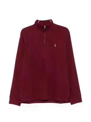 Polo Ralph Lauren Quarter-zip Embroidered-logo Sweater - Red