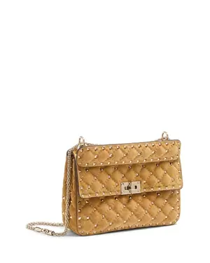 Valentino Garavani Medium Quilted Suede Shoulder Bag With Studs