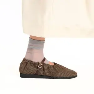 NAGUISA Leonora Mary Jane Shoes With Tartan Pattern And Buckle Detail