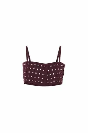 PAR Y ESCALA Indira Embellished Cotton Top