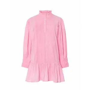 PAR Y ESCALA Cotton Mini Dress With Puff Sleeves And Ruffle Hem