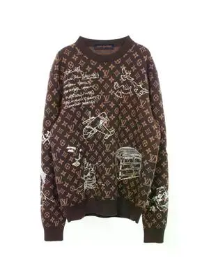 LOUIS VUITTON Monogram Embroidered Wool Sweater