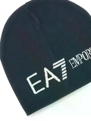 EA7 Logo Jacquard Beanie Hat