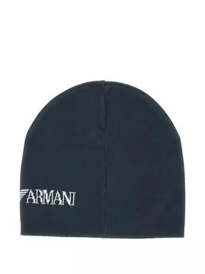 EA7 Logo Jacquard Beanie Hat