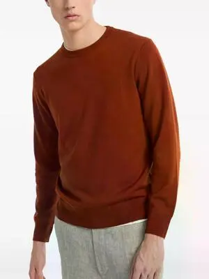 YVES SALOMON Crew Neck Merino Wool Sweater - Brown