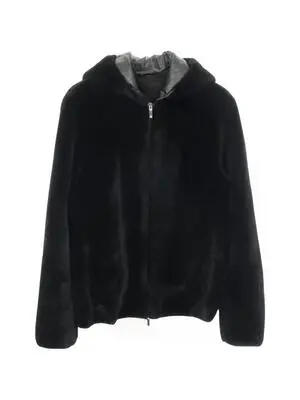 Giorgio Armani Mouton Shearling Hooded Jacket