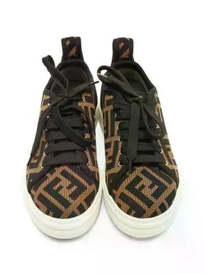 Fendi Zucca Monogram Knit Lace-up Sneakers