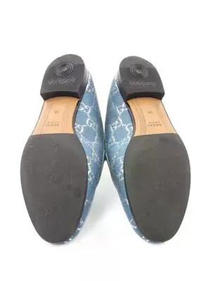 Gucci 2010s Gg Supreme Canvas Horsebit Loafers - Blue