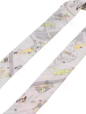 Hermès Ex-libris Les Parisiennes Silk Scarf - Grey