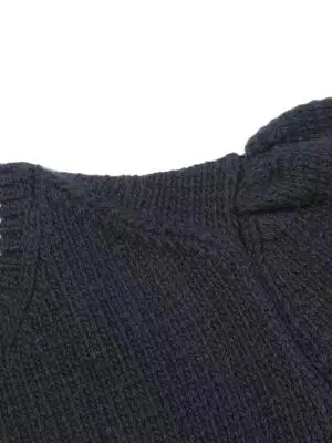 Dior Logo Knit Puff Sleeve Sweater