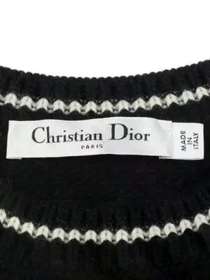 Dior Logo Knit Puff Sleeve Sweater