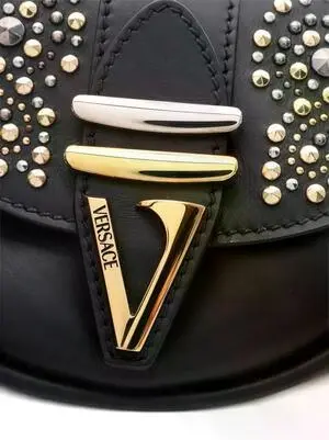 Versace Virtus Studded Shoulder Bag - Black