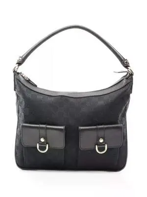 Gucci 2000s Gg-pattern Shoulder Bag - Black