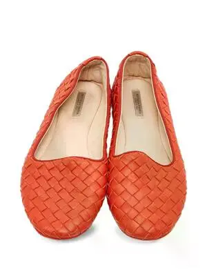Bottega Veneta Woven Almond Toe Ballet Flats