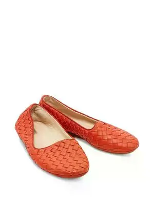 Bottega Veneta Woven Almond Toe Ballet Flats