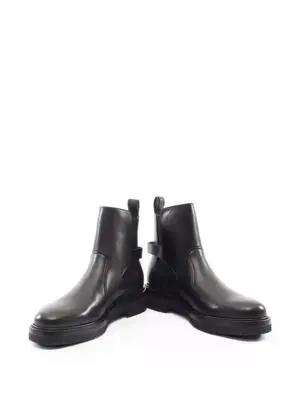 Hermès Leather Buckled Ankle Boots