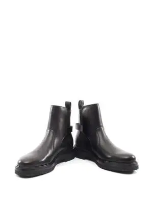 Hermès Leather Buckled Ankle Boots