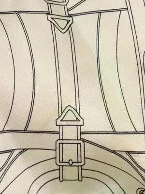 Hermès Silk Eperon D'or Midi Skirt