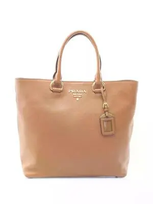 Prada 2000s Vitello Phenix Leather Tote Bag