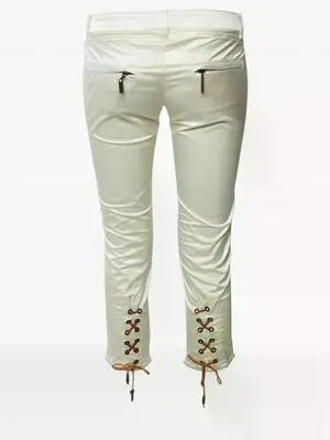 Just Cavalli Cream Capri Lace-up Trousers