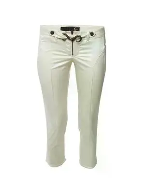 Just Cavalli Cream Capri Lace-up Trousers - Neutrals