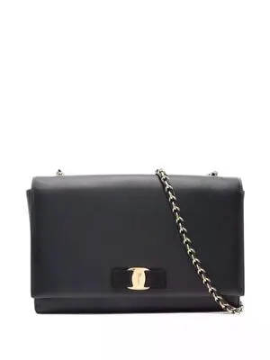FERRAGAMO 2010s Vara Bow Shoulder Bag - Black