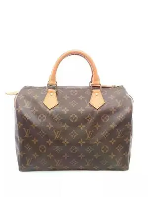 LOUIS VUITTON 2001 Monogram Speedy 30 Handbag - Brown