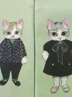 Gucci 2020s X Yuko Higuchi Cat-print Scarf