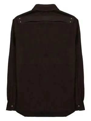 Rick Owens Overshirt In Leather