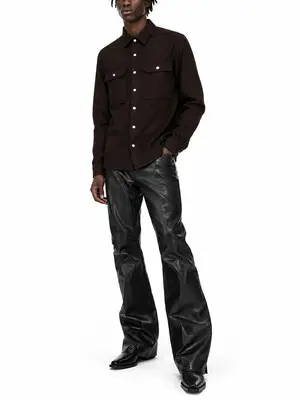 Rick Owens Overshirt In Leather