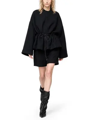 Rick Owens Giacca "sail" Con Coulisse - Black