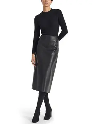 Co Gonna Midi Skirt In Leather