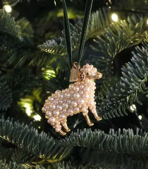 JOANNA BUCHANAN Faux-pearl Sheep Tree Decoration