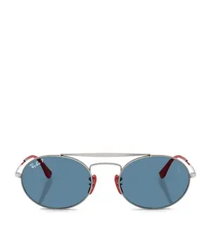 Ray-ban Metal Oval Sunglasses With Polarized+ Lenses - Grey