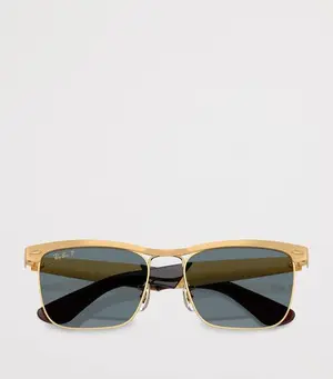 Ray-ban Metal Wayfarer Deluxe Square Frame Sunglasses