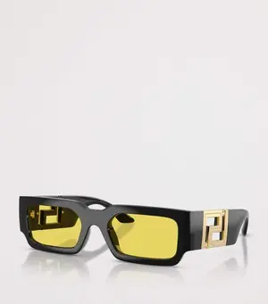 Versace Greca Maxi Rectangle Sunglasses