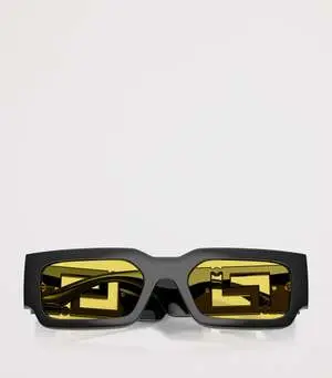 Versace Greca Maxi Rectangle Sunglasses