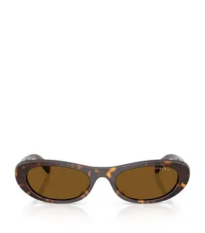 VOGUE Oval Tortoiseshell Sunglasses - Brown