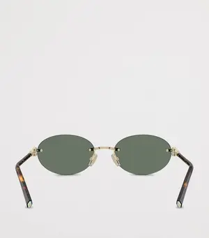 Tiffany & Co. Oval Metal Sunglasses With Hardwear Motif