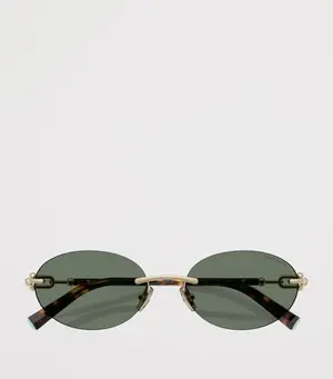 Tiffany & Co. Oval Metal Sunglasses With Hardwear Motif
